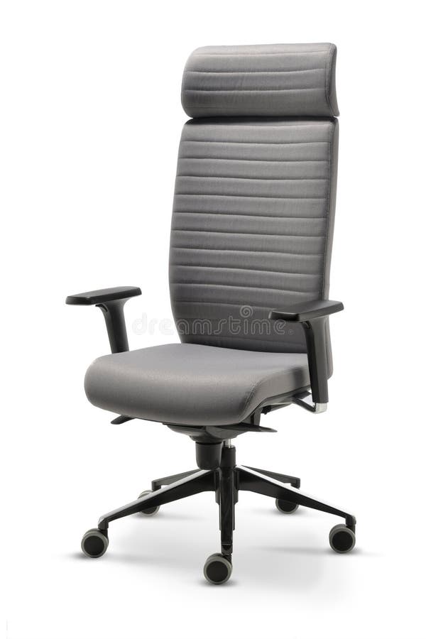 Executive Office Chair Gray Fabric Front View Stock Image - Image of ...