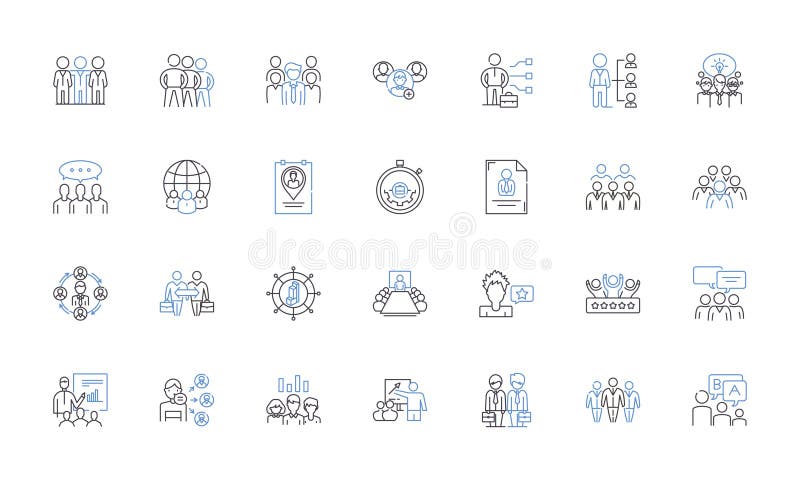 Executive Office Line Icons Collection. Power, Prestige, Management ...