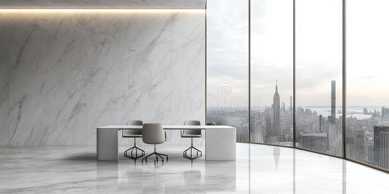 Executive Office with Panoramic Windows Offering Views of the City ...