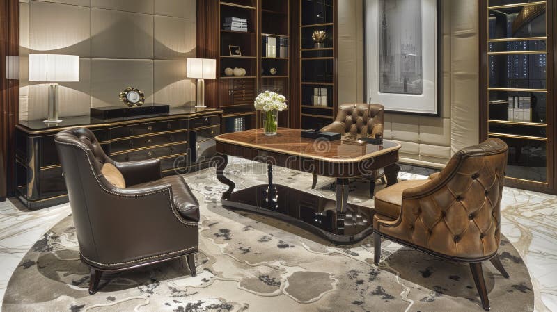 An Executive Office Setting Adorned with Luxurious Executive Chairs ...