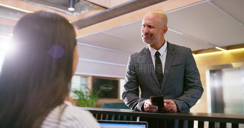 Executive, Phone and Receptionist at Hotel Front Desk for Conversation ...