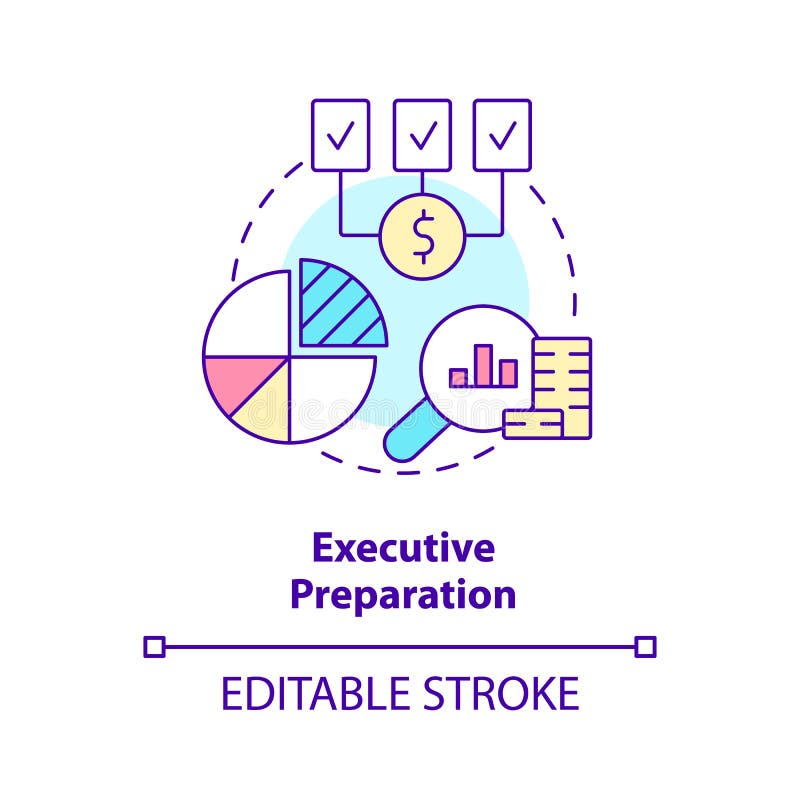 Executive Preparation Light Blue Concept Icon Stock Vector ...
