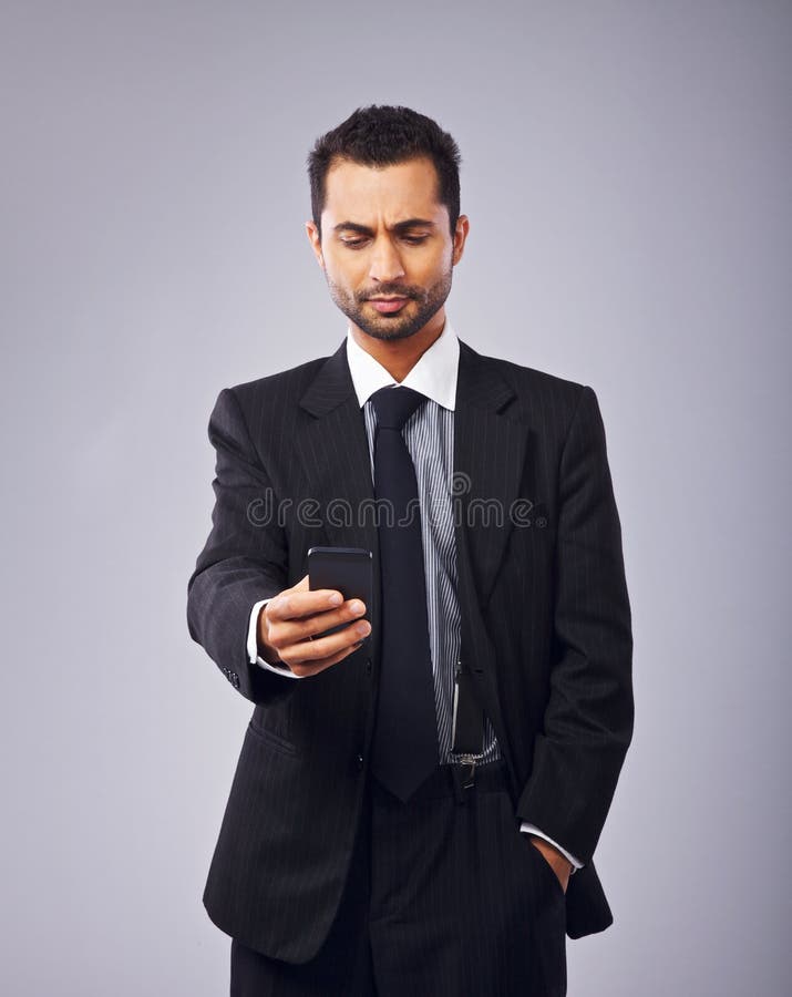 Executive Reading a Text Message Stock Photo - Image of boss ...