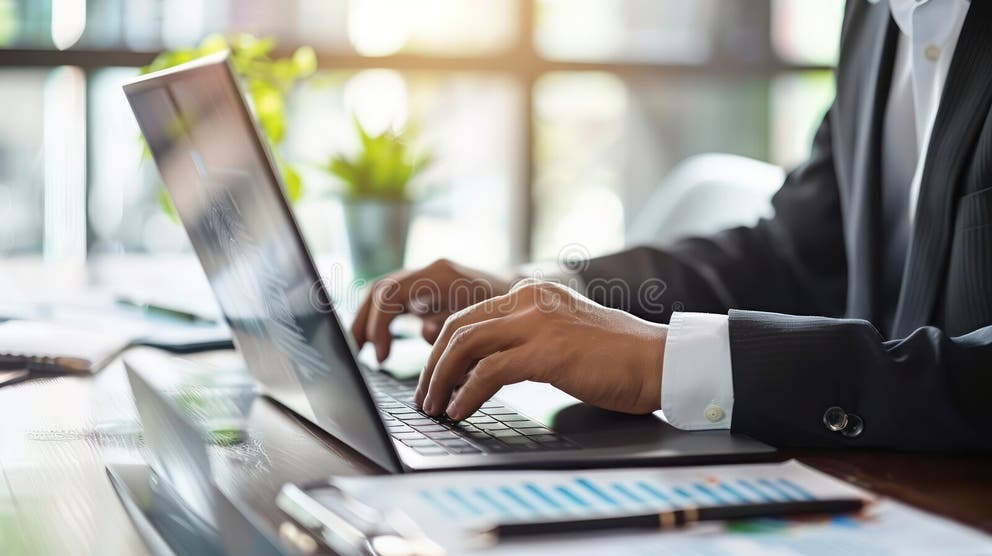 Executive Reviewing Digital Strategy Documents Stock Illustration ...