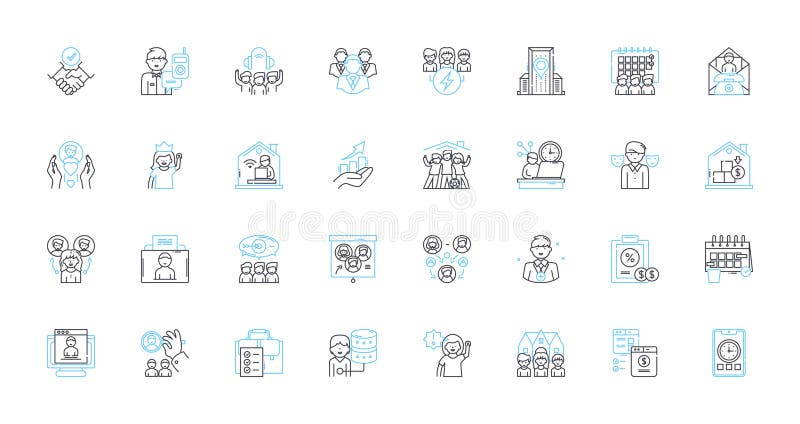 Executive Roles Linear Icons Set. Leadership, Decision-making ...