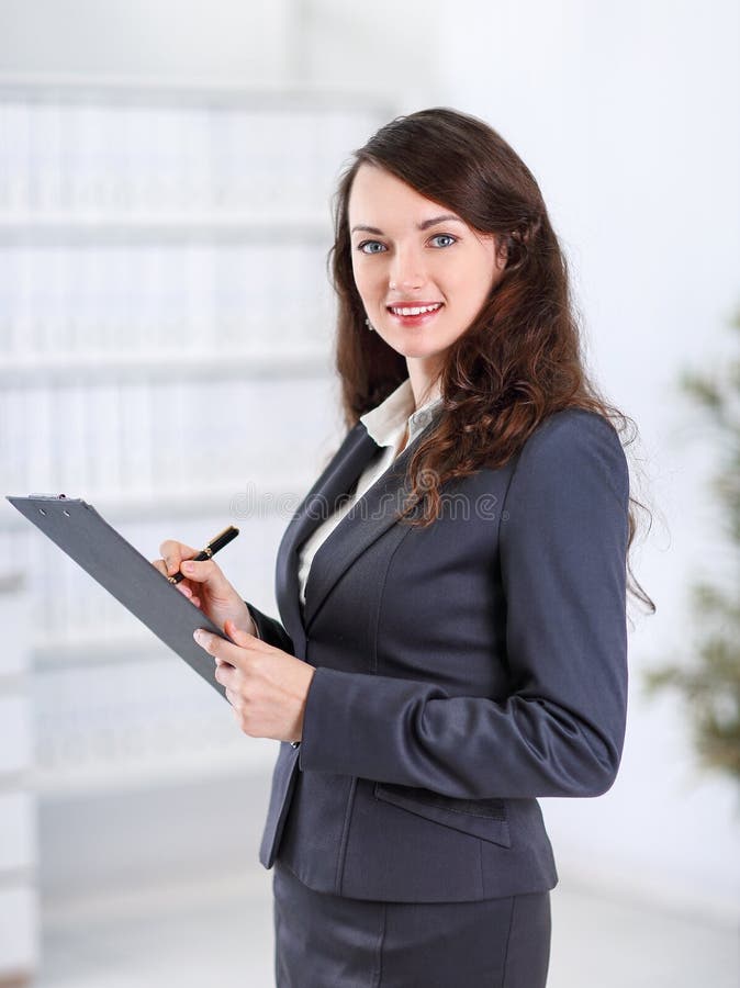 Executive Business Woman with Documents .photo with Copy Space Stock ...