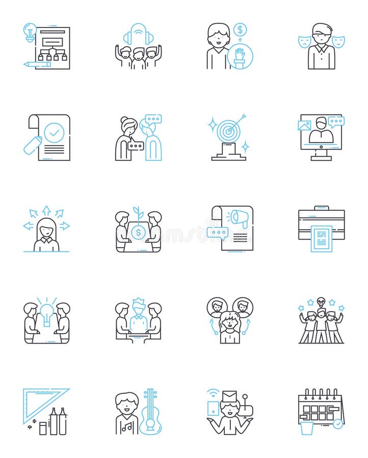 Executive Linear Icons Set. Leadership, Management, Strategy, Decision ...