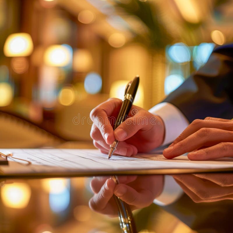 Executive Signing Important Documents. Generative Ai Stock Illustration ...