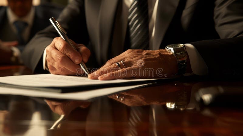 Executive Signing Important Documents. AI Generated Stock Illustration ...