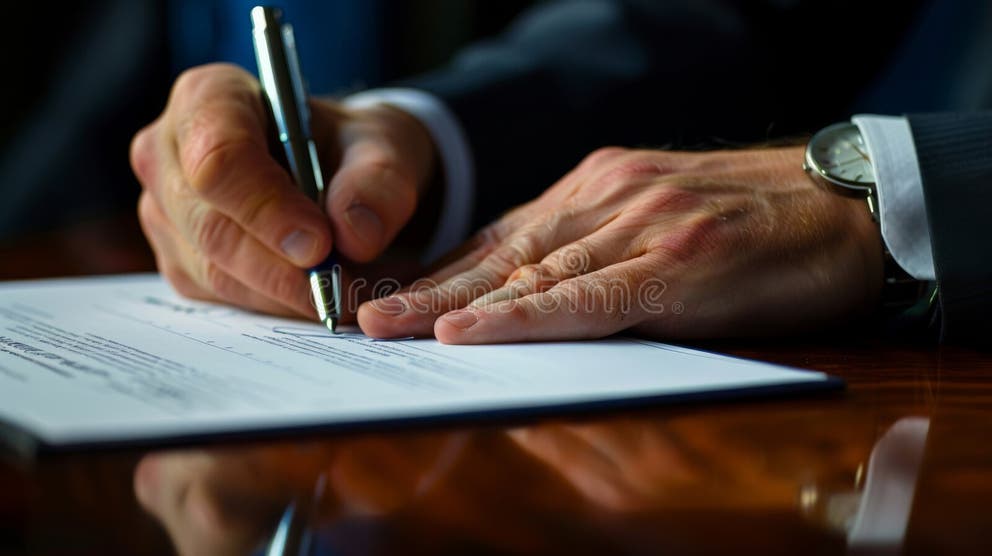 Executive Signing Official Document.AI Generated Image Stock Image ...