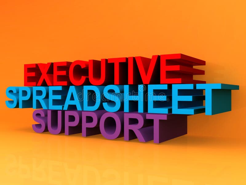 Executive Spreadsheet Support Stock Illustration - Illustration of ...