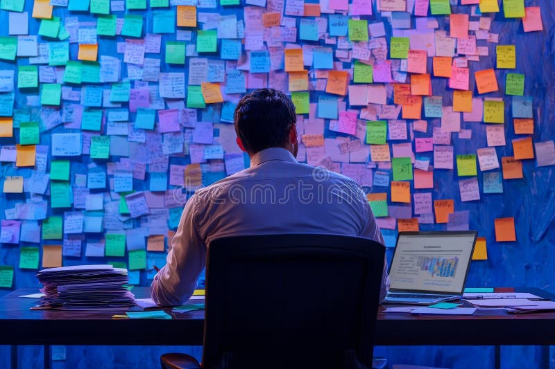 An Executive Struggling with Too Much Information, Highlighting the ...