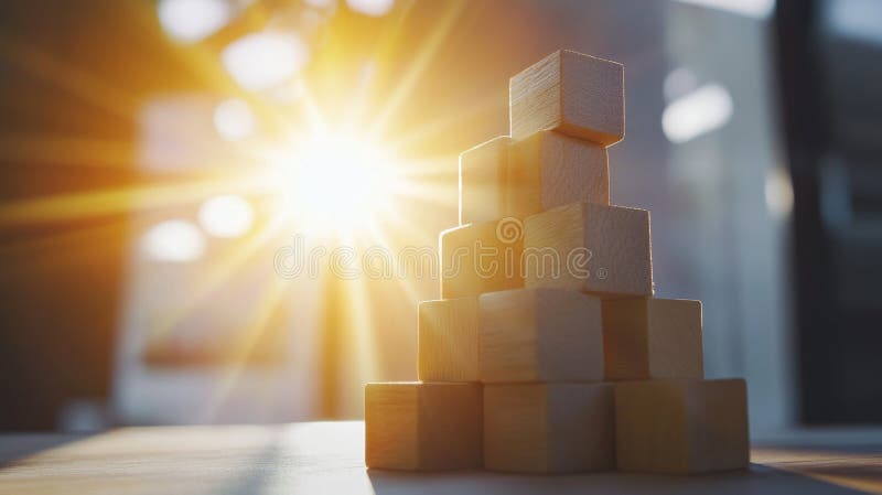 Executive Success Dynamic Tableau Represented by Building Blocks Stock ...