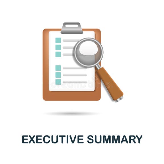 Executive Summary Icon. 3d Illustration from Business Plan Collection ...