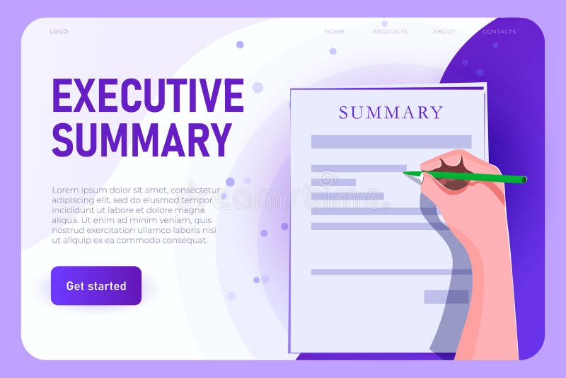 Executive Summary Illustration Concept, Landing Page Template. Hand ...