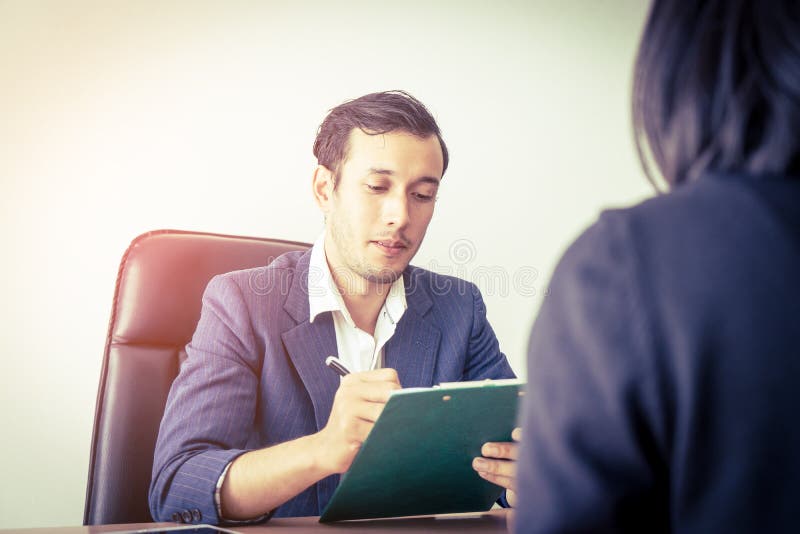 Executive Taking Note in Business Job Interview Stock Photo - Image of ...