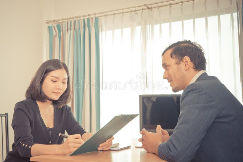 Executive Taking Note in Business Job Interview Stock Photo - Image of ...