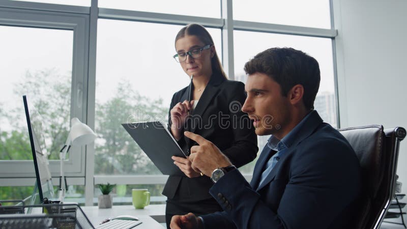 Executive Talking Office Assistant. Thoughtful Woman Taking Notes Plan ...