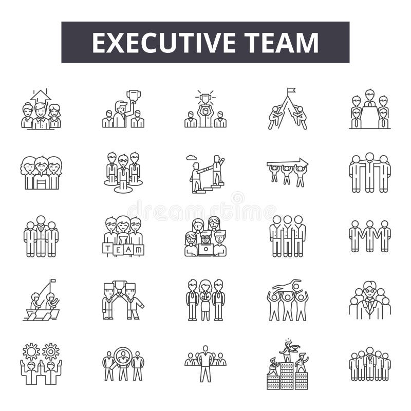 Executive Team Linear Icons, Signs, Symbols Vector Line Illustration ...