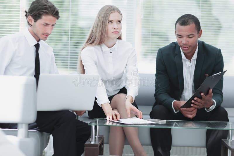 Executive Team the Solution of the Problem at the Meeting Stock Photo ...