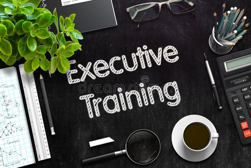 Executive Training on Black Chalkboard. 3D Rendering. Stock Photo ...