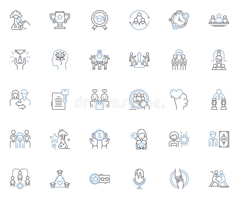 Executive Training Line Icons Collection. Leadership, Management ...