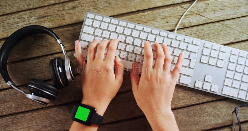 Executive Typing on Keyboard in Office at Desk 4k Stock Footage - Video ...