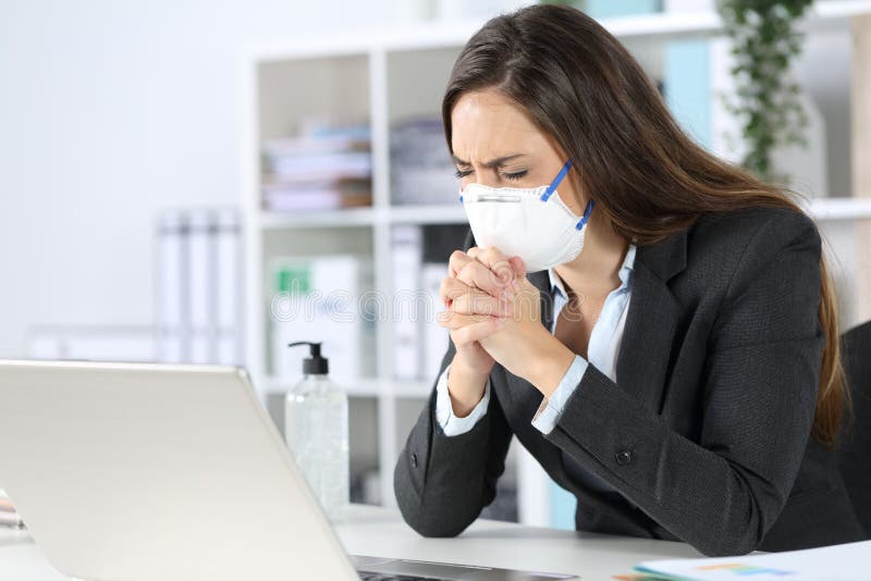 Executive Wearing Mask Praying at the Office Stock Photo - Image of ...