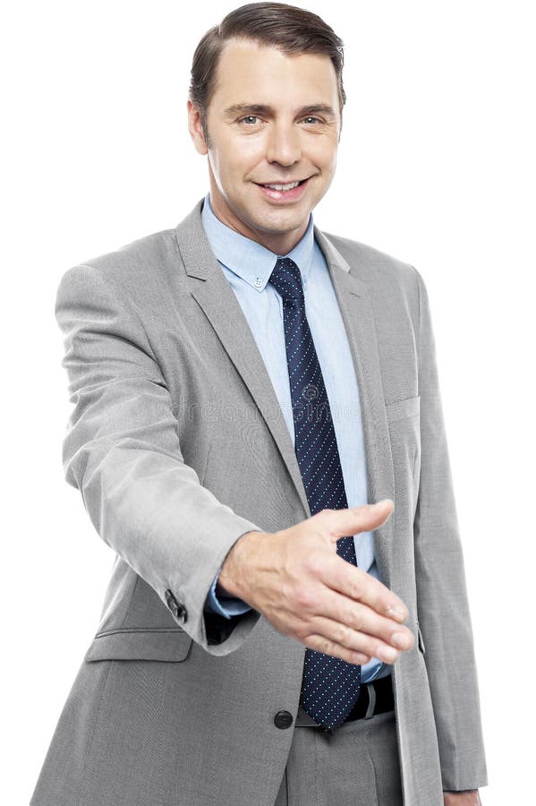Executive Welcoming With A Handshake Stock Image - Image of deal ...