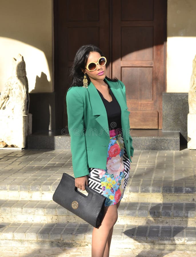 Executive Woman Standing with Clothes Stock Photo - Image of standing ...