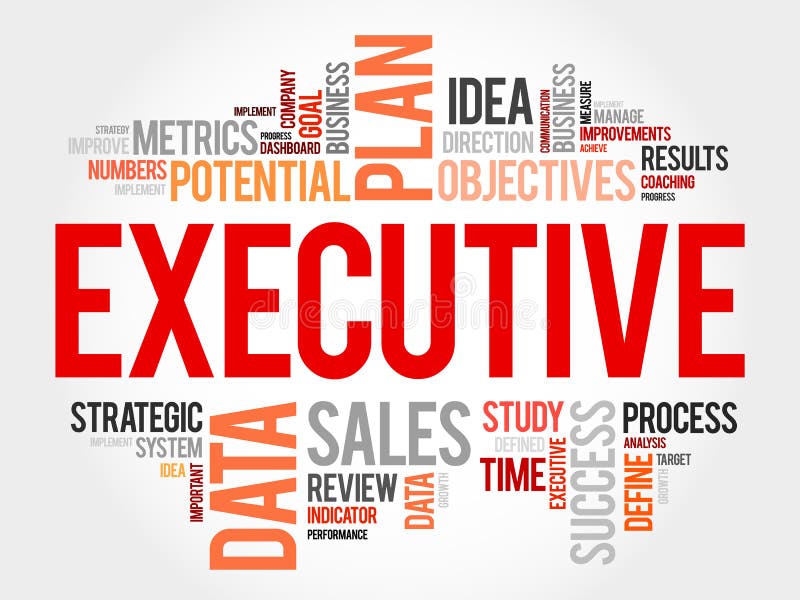 Executive word cloud stock illustration. Illustration of guide - 199868749