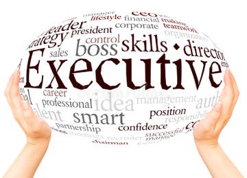 Executive Word Cloud Hand Sphere Concept Stock Image - Image of manage ...