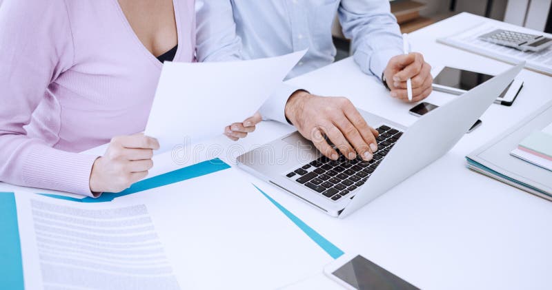 Executive Working with His Assistant Stock Image - Image of networking ...