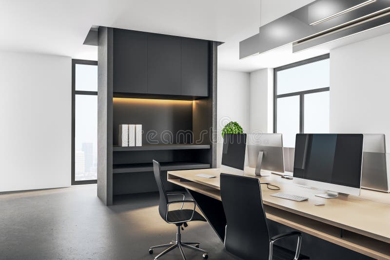 Executive workplace stock illustration. Illustration of modern - 166185607