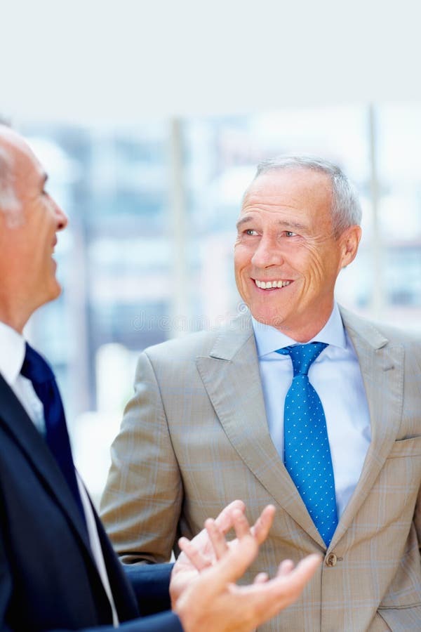 Executives in Agreement of Proposal. Two Business Men Smiling while ...