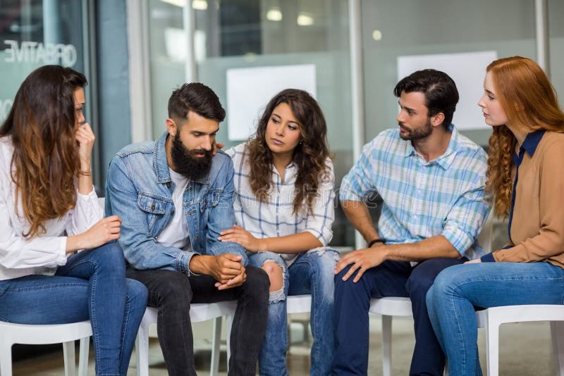 Executives Consoling Their Colleague Stock Image - Image of business ...