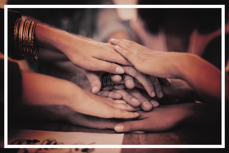 Executives Forming Hand Stack on Table Stock Photo - Image of creative ...