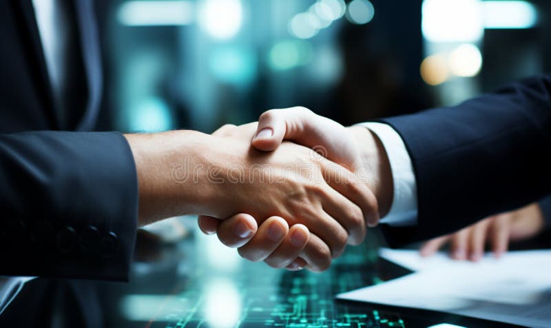 Executives Handshake, Symbolizing Collaboration and Commitment in ...
