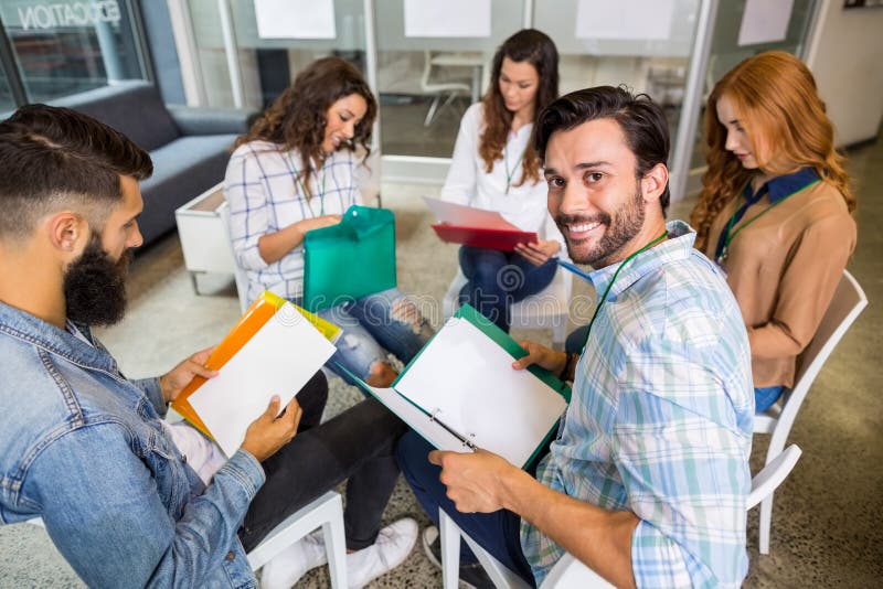 Executives Working in Office Stock Image - Image of coworker, chair ...