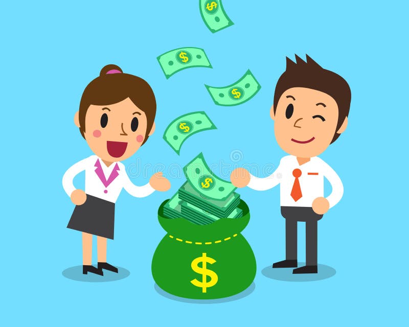 Executivos Dos Desenhos Animados Que Ganham O Dinheiro Ilustração do ...