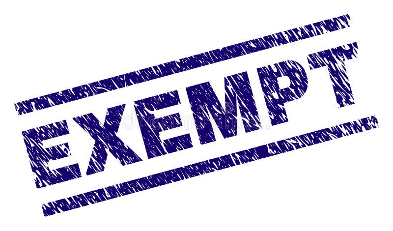 EXEMPT Blue Stamp Seal Text Message on White Background Stock Vector ...