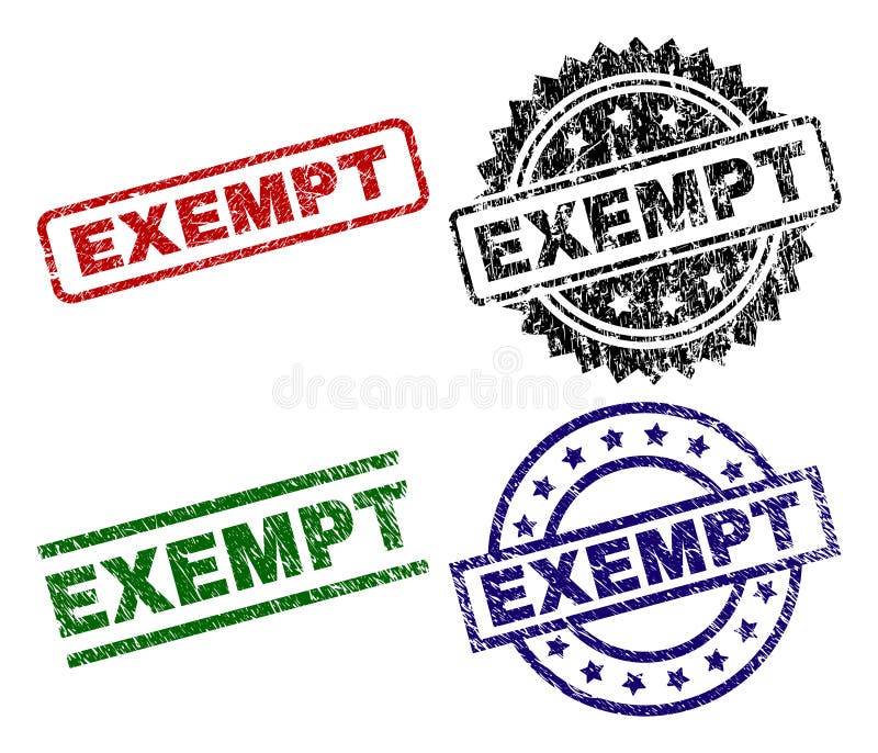 Damaged Textured EXEMPT Stamp Seals Stock Vector - Illustration of ...