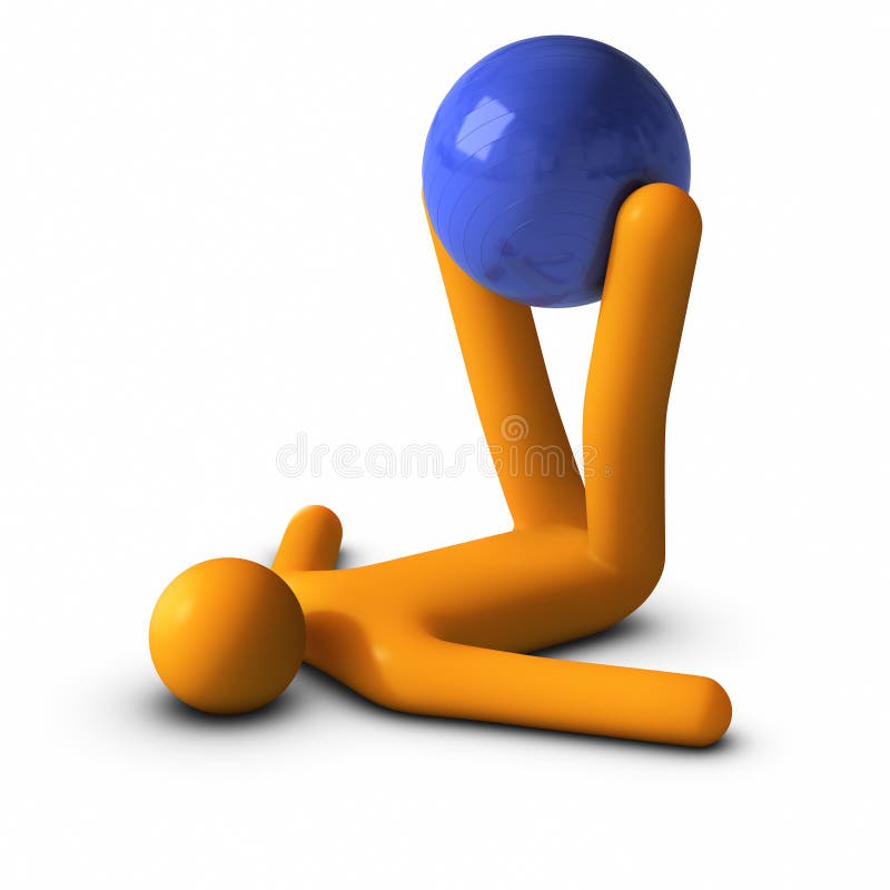 Exercice Avec La Bille De Forme Physique Illustration Stock ...