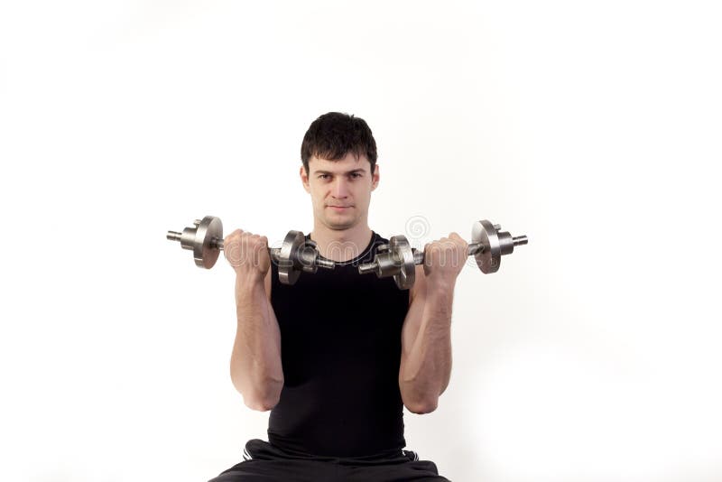 Exercice de Bodybuilder photo stock. Image du construction - 12487092