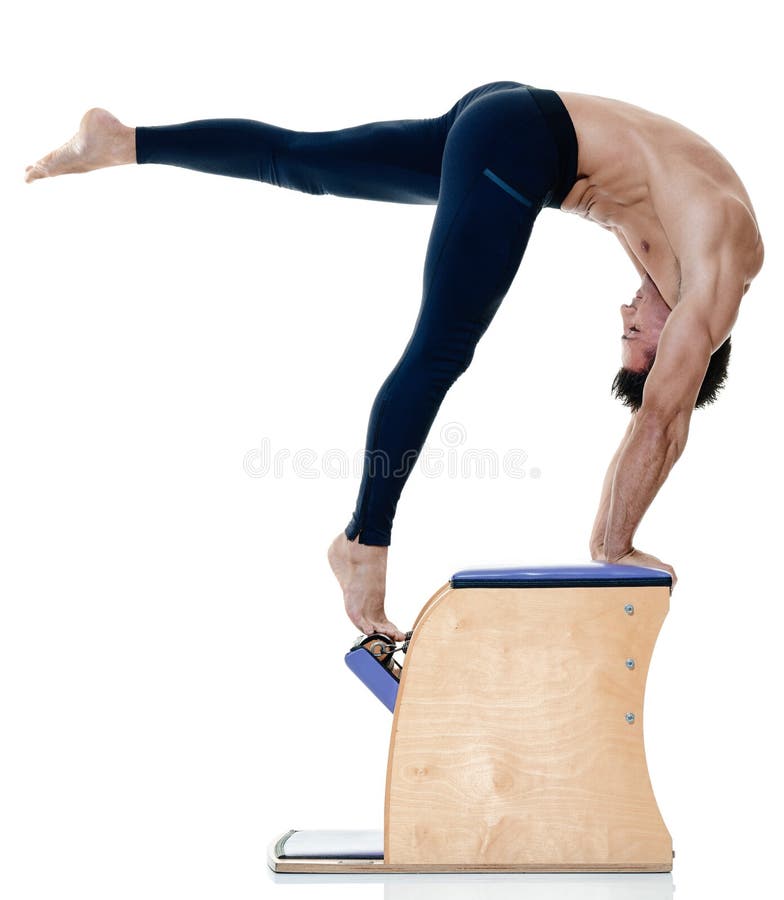 Forme Physique D'exercices De Pilates D'homme D'isolement Photo stock ...