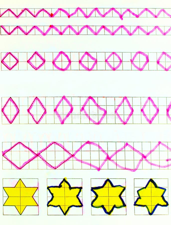 An Exercie for Young Children To Learn Writing and Drawing. Stock ...