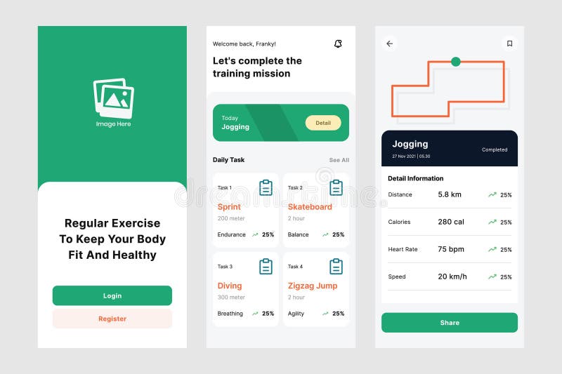 Exercise App UI Design stock vector. Illustration of vector - 281157595 Exercise App UI Design stock vector. Illustration of vector - 281157595
