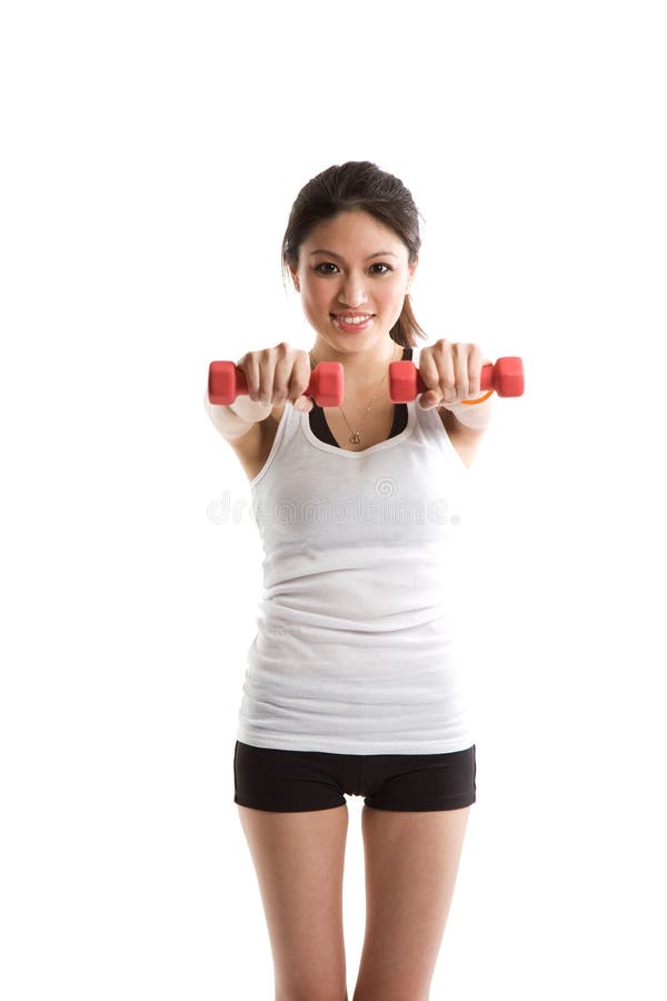 Exercise asian woman stock photo. Image of athletic, flexing - 4820912