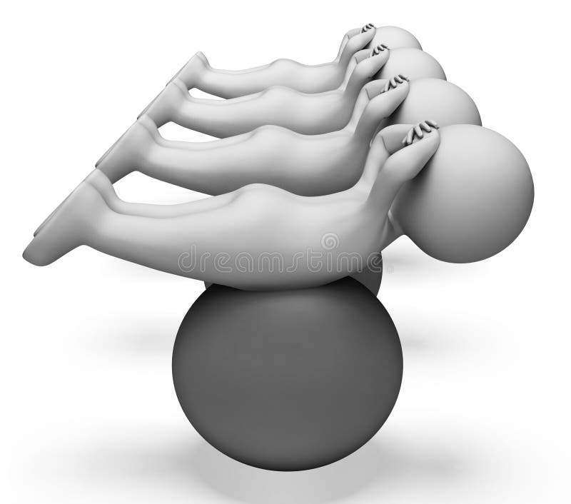 Exercise Ball Represents Get Fit and Exercised 3d Rendering Stock ...