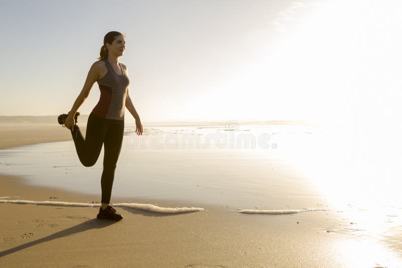 Exercise at the beach stock photo. Image of sport, strength - 85119324